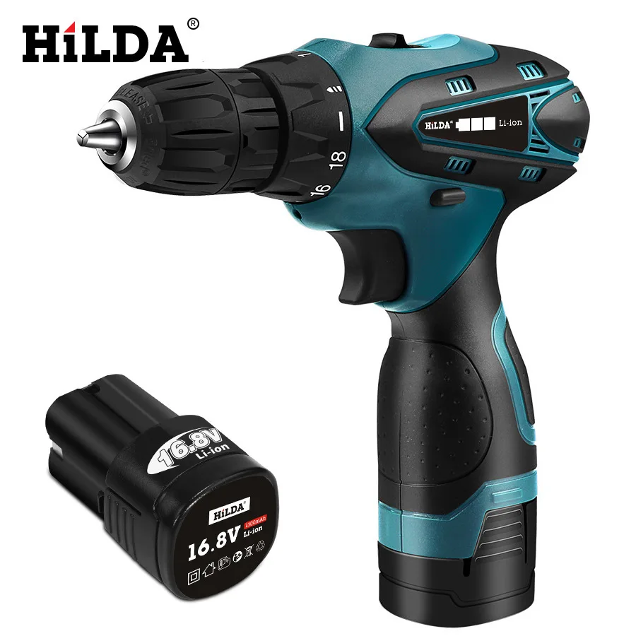 16.8V Electric Impact Drill 3 In 1 Electric Cordless Lithium Ion ...