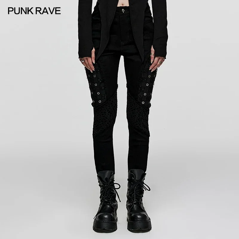 PUNK-RAVE-Women-s-Punk-Segmentation-Geometric-Shapes-Cage-Pants-Daily ...