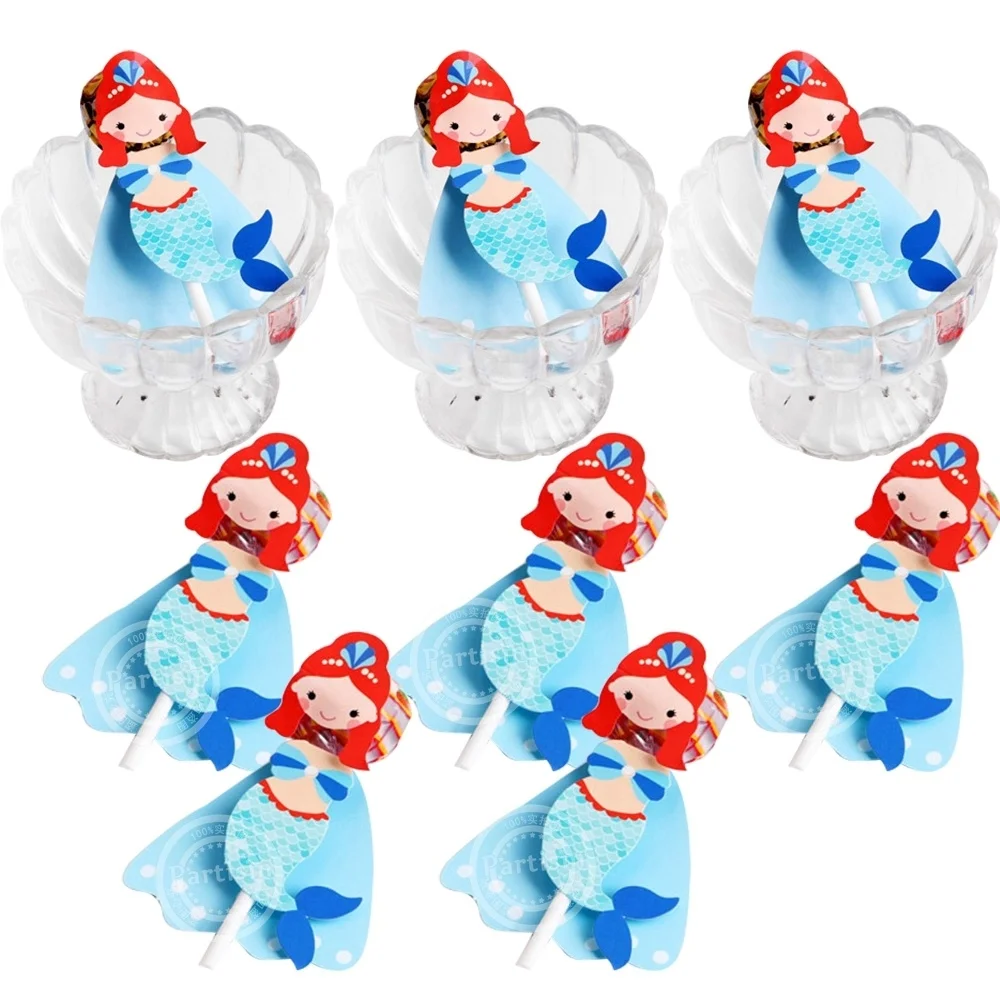 48PCS-Mermaid-Lollipop-Card-Exquisite-Carton-DIY-Lollipop-Cards-for ...