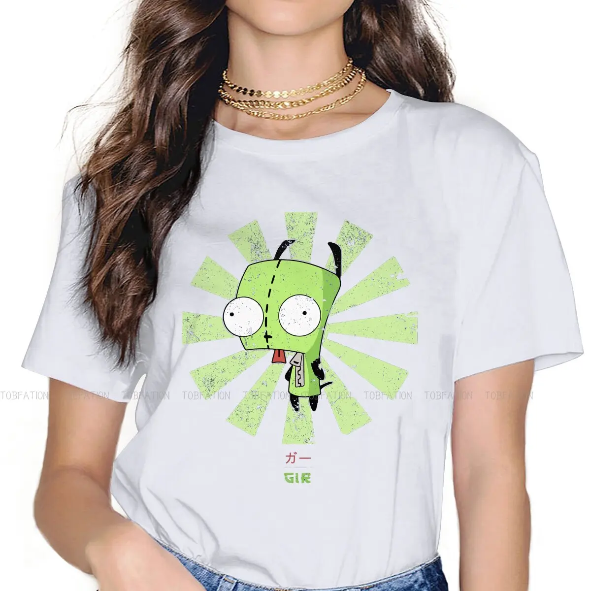 Gir Retro Japanese Classic TShirt For Girls Invader Zim Gaz Membrane ...