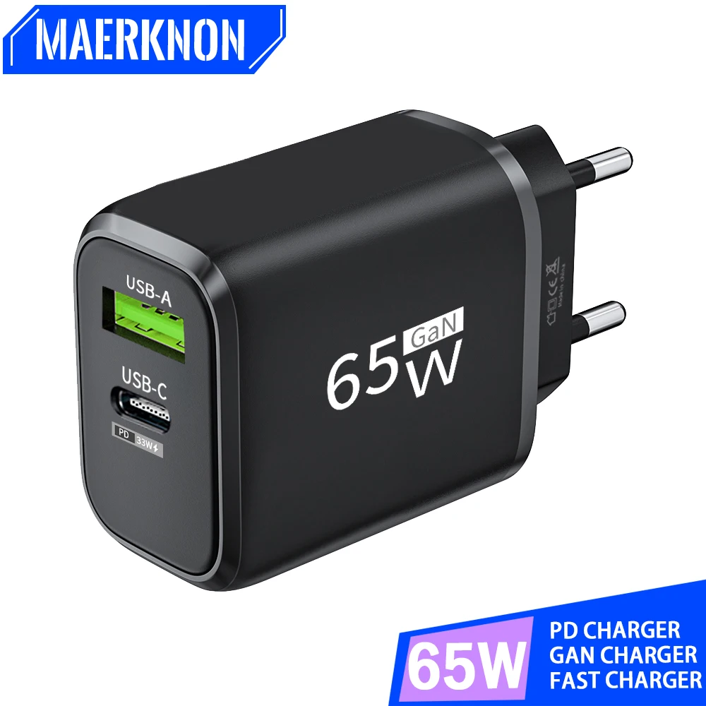 GaN Total 65W Quick Chargr 3.0 Fast Charging Mobile Phone Power Adapter ...
