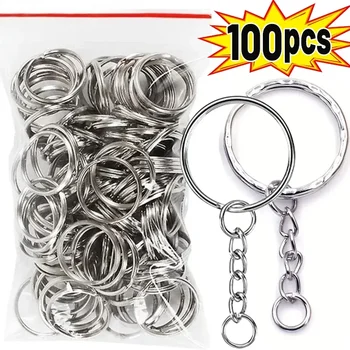 Metal Blank Keyring Keychain Split Rings Keyfob Key Rings Lobster Clasp ...