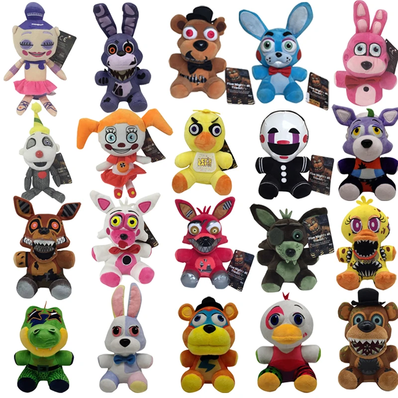 FNAF 20CM Stuffed Plush Toys Freddy Fazbear Bear Foxy Rabbit Bonnie ...