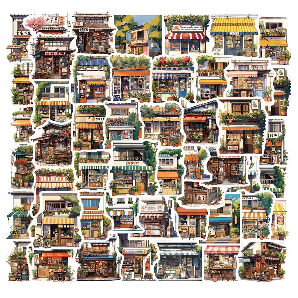 10-55Pcs-Japan-Style-Cartoon-Retro-Convenience-Store-Varied-Stickers ...