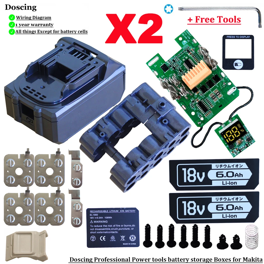 Makita 18V DIY BMS 60 BMS kabuk kutusu için BMS pil kutusu BMS PCB ...