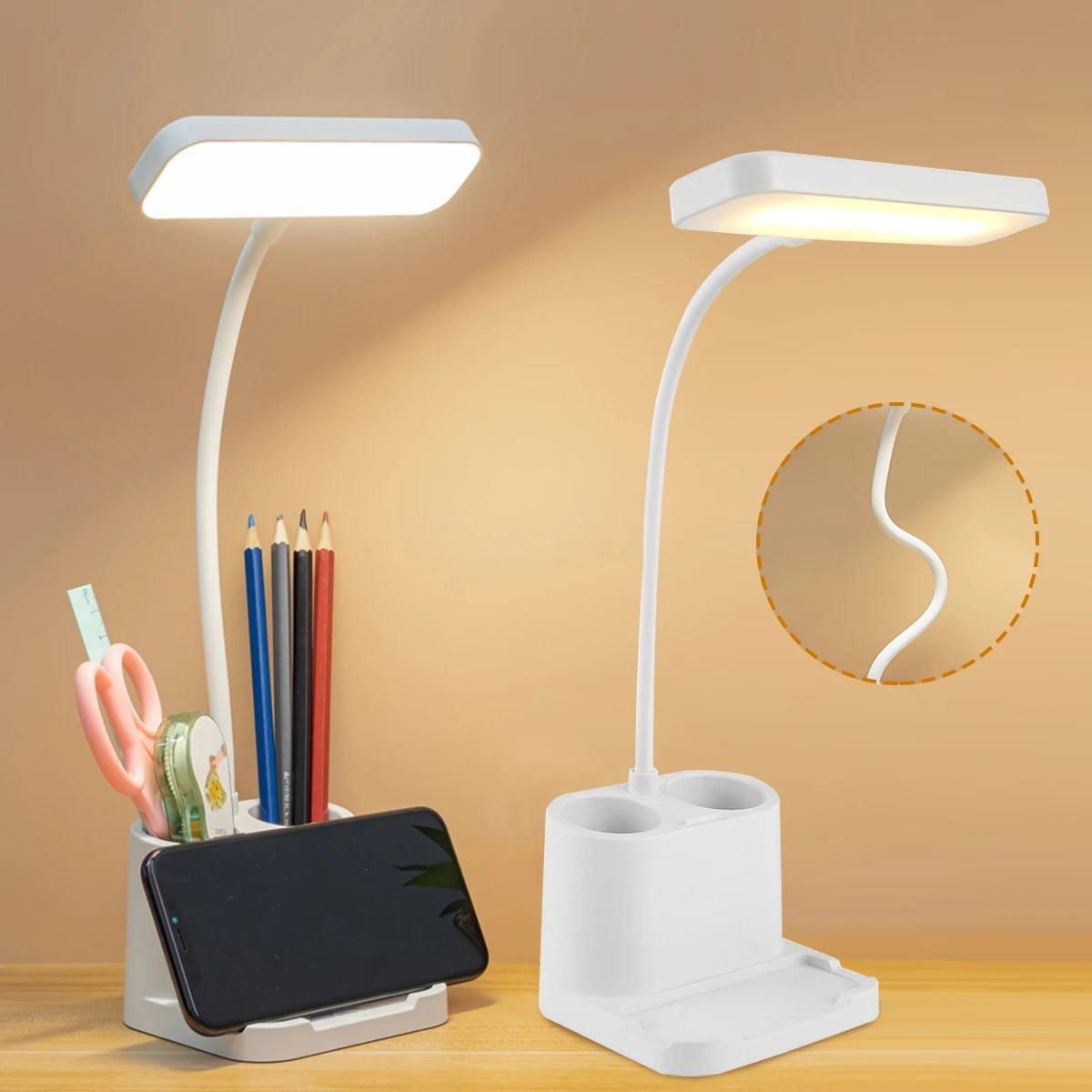3-in-1-Desk-Lamp-Pen-Holder-Lighting-Reading-Lamp-Phone-Stand-for-Study ...