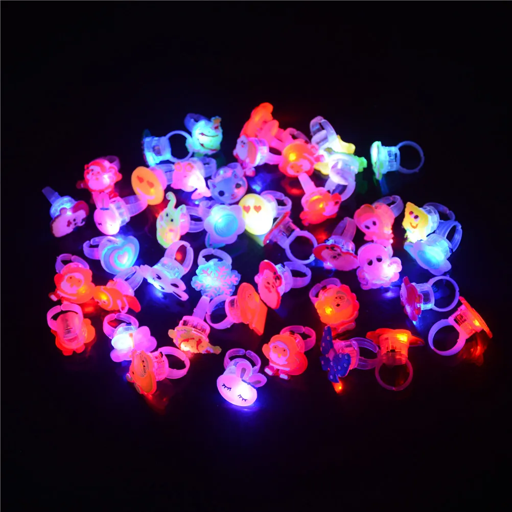 10Pcs-Luminous-Rings-LED-Diamond-Flashing-Finger-Ring-Children-Boys ...