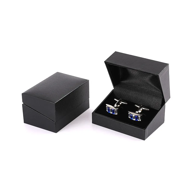 Luxury Black Square Jewelry Cufflinks Tie Clip Box Wedding Brooches ...