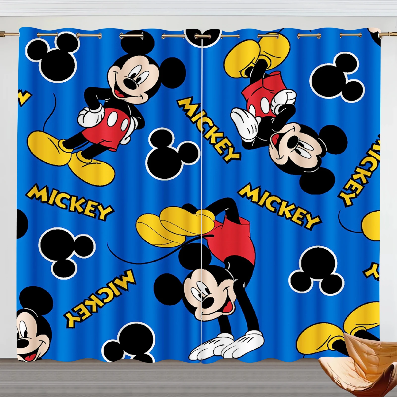 Mickey-Mouse-Cartoon-Blackout-Curtain-For-Children-Minnie-Polyester ...