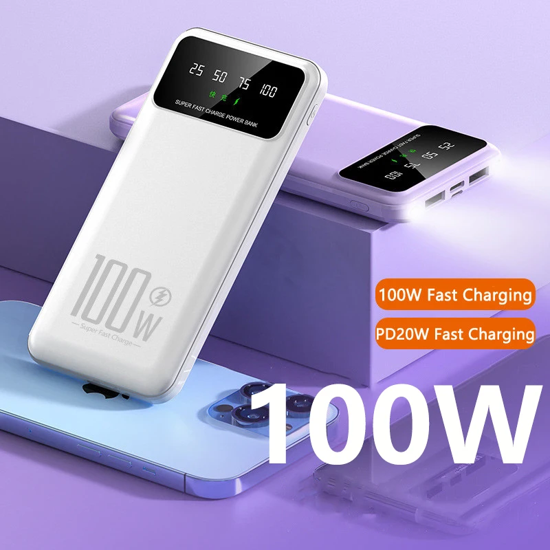 100W-Super-Fast-Charging-Power-Bank-20000mAh-Portable-Charger-External ...