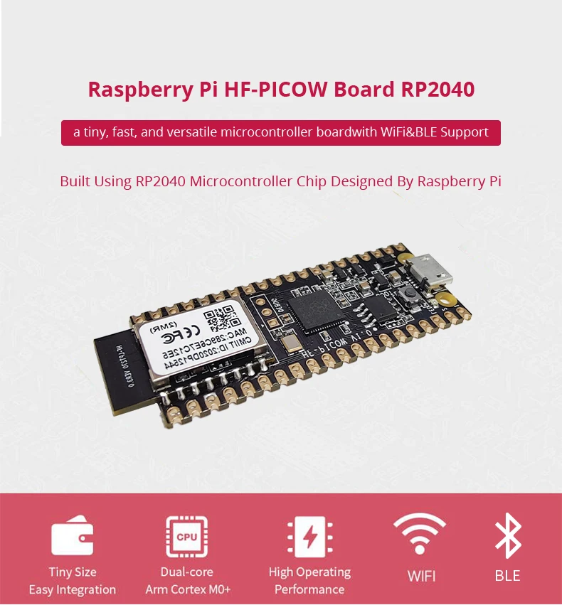Raspberry-Pi-HF-PICOW-Board-RP2040-development-board-kit-dual-core-low-power-microcomputer-high ...