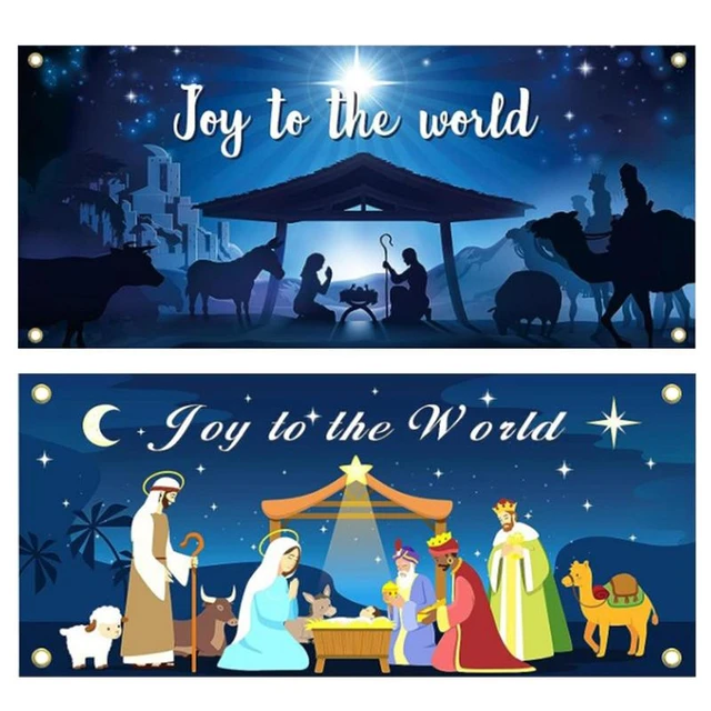 Merry Christmas Nativity Banner