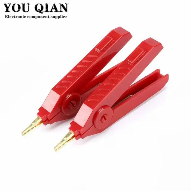 1PCS Alligator Clip 90mm Kelvin Copper Gold Plate Clip LCR Test Clip ...
