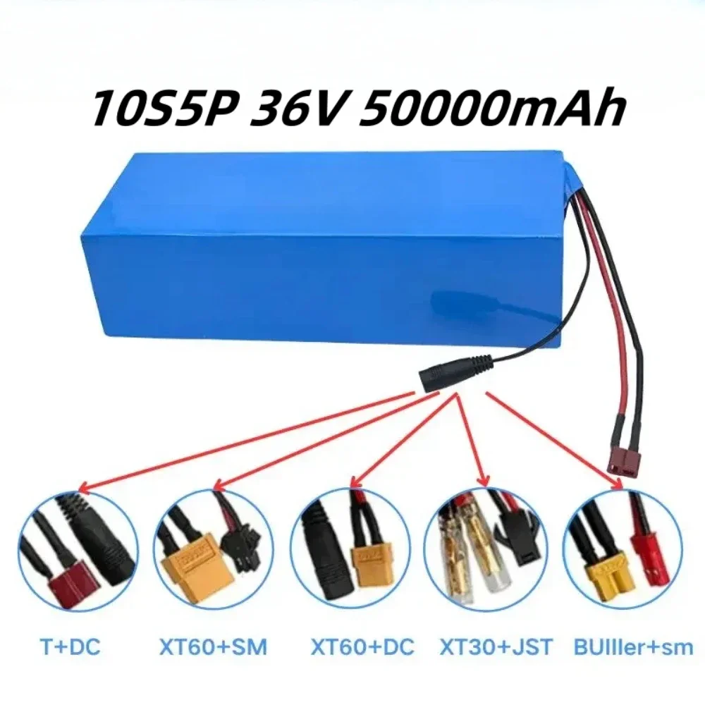 10S5P-36V-50AH-Panasonic-18650-lithium-battery-pack-1000W-electric ...