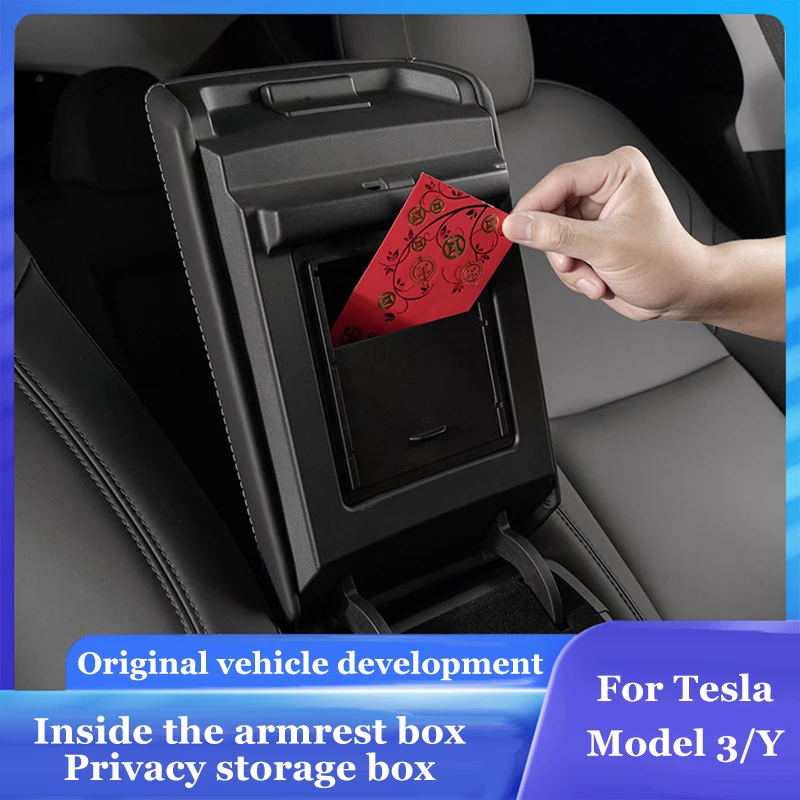 Car-Central-Armrest-Storage-Box-Hidden-Box-For-Tesla-Model3-Y-2023 ...