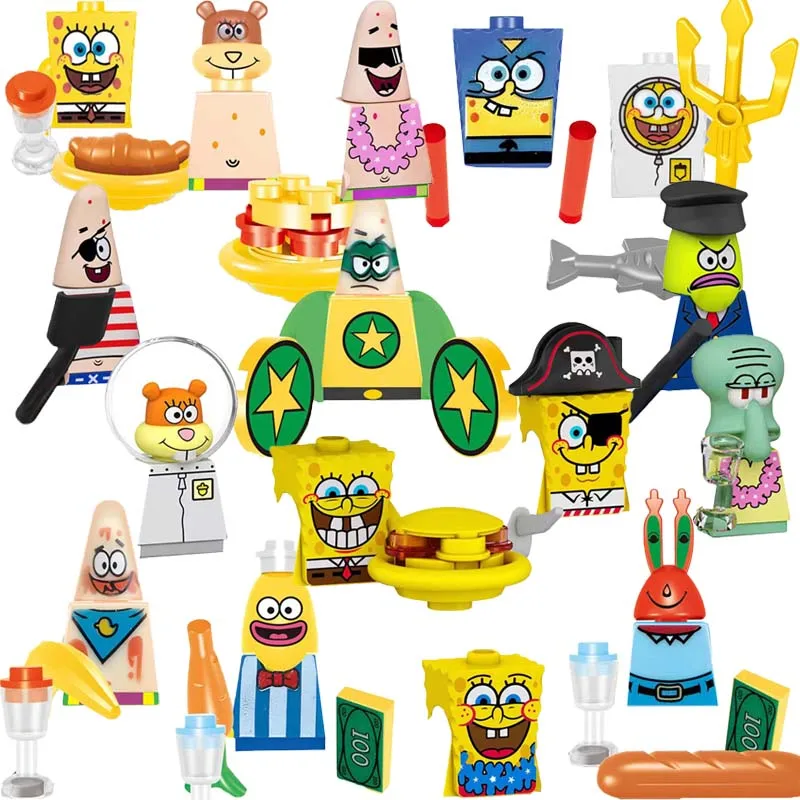 Cartoon-Anime-SpongeBob-Block-Mini-Action-Education-Collection-Assemble ...