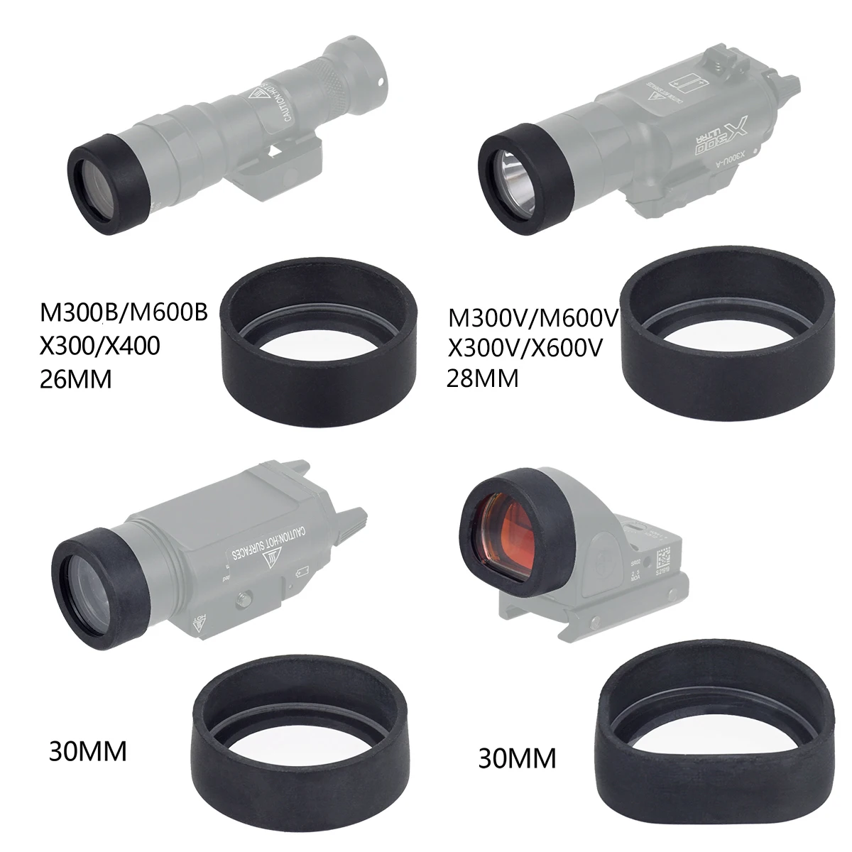 AD Custom Lens Guard For SureFire M300B M600B X300 X400V Protector ...