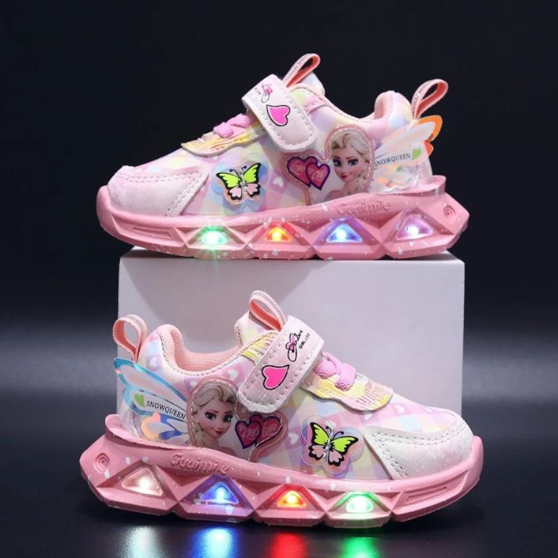 Disney-LED-Children-Casual-Sneakers-for-Spring-Autumn-Girls-Frozen-Elsa ...