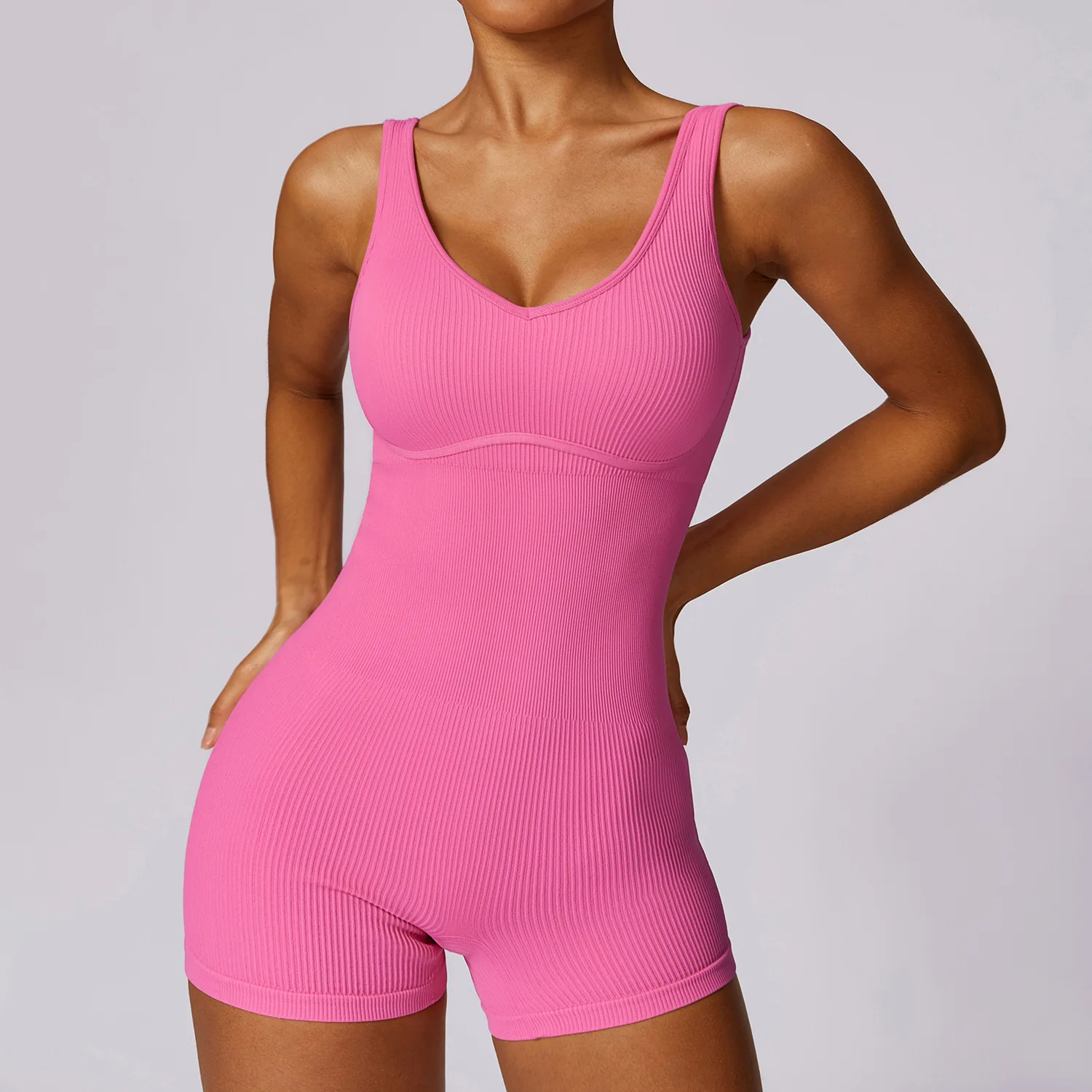 Womens-One-Piece-Workout-Jumpsuits-Seamless-Built-in-Bra-Tummy-Control ...