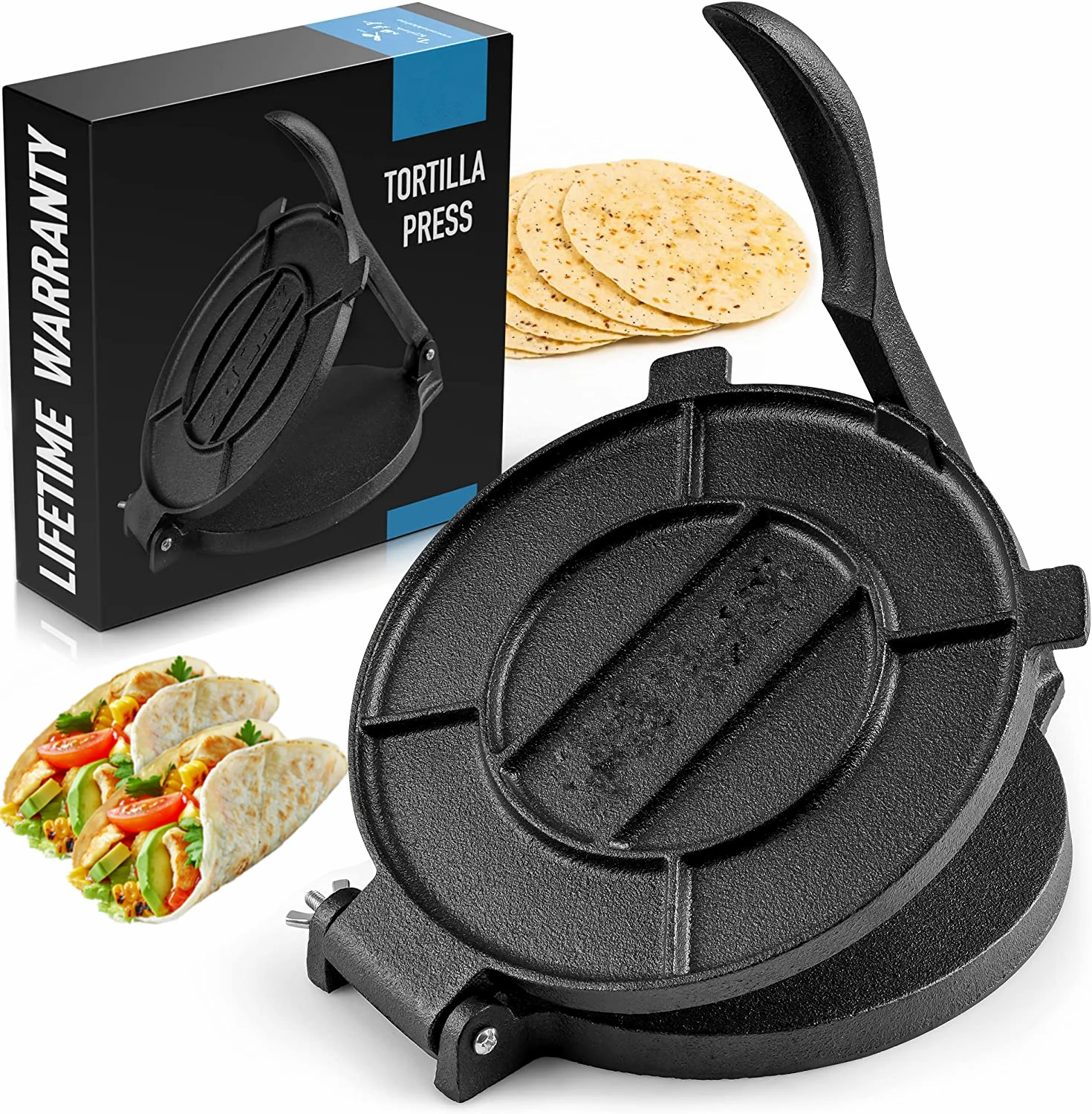 8-Inch-Cast-Iron-Tortilla-Press-Pre-Seasoned-Tortilla-Maker-For-Corn ...