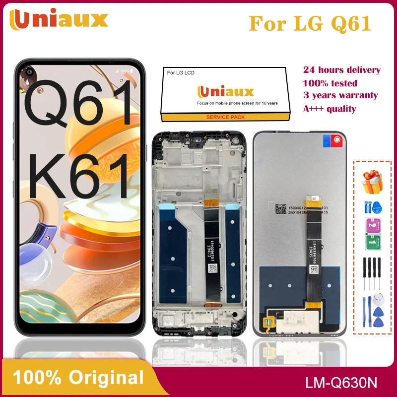 6.53" Original LCD For LG Q61 K61 LCD Touch Screen Replacement Original LMQ630EAW LM-Q630EAW LM ...