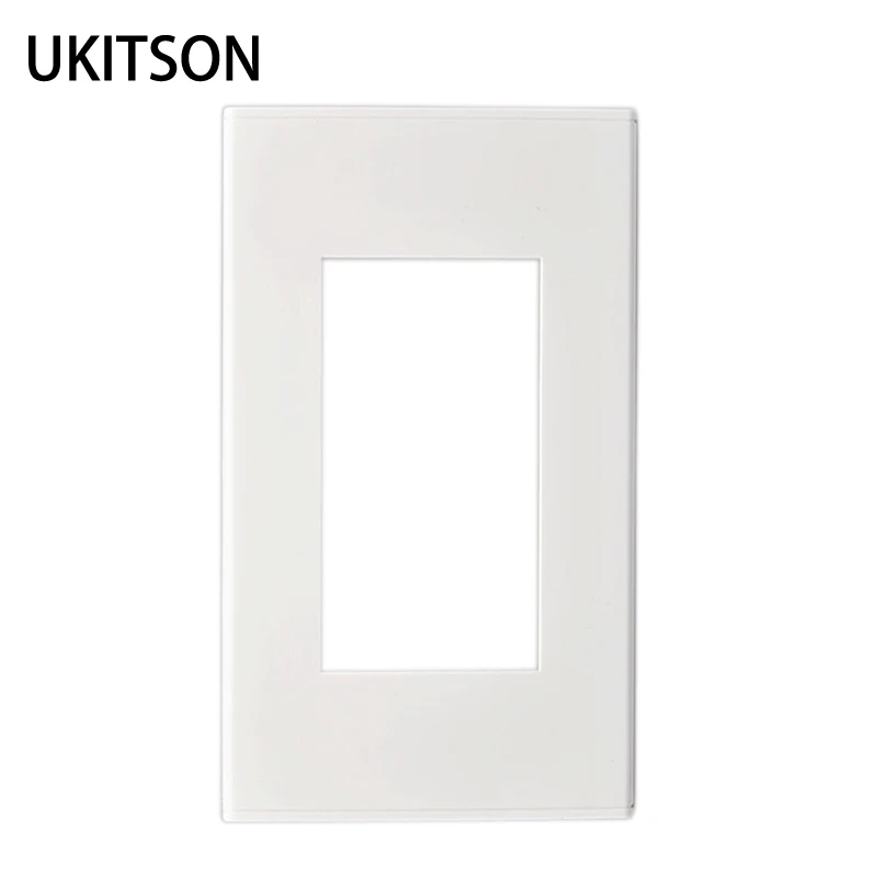 120mm US Standard 3 Gangs Blank Wall Outlet Face Frame Panel In White ...