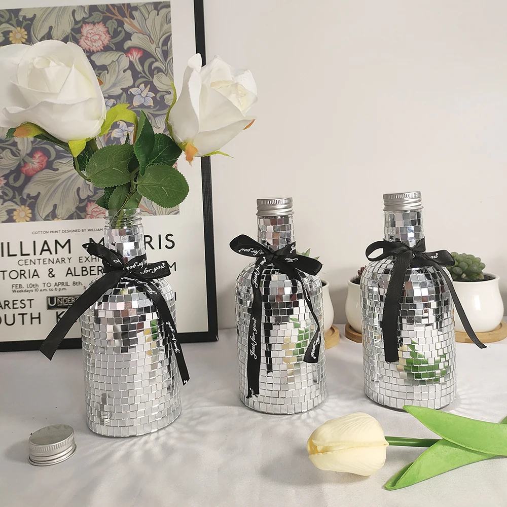 Silver-Disco-Bottle-Mirror-Ball-For-Weddings-Disco-Party-Decor-Funky ...