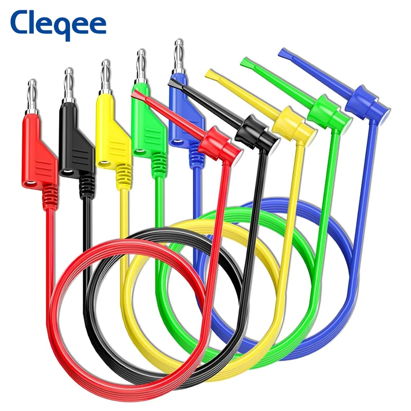Cleqee-P1045-5pcs-Test-Hook-Clips-to-4mm-Stackable-Banana-Plug-Test ...