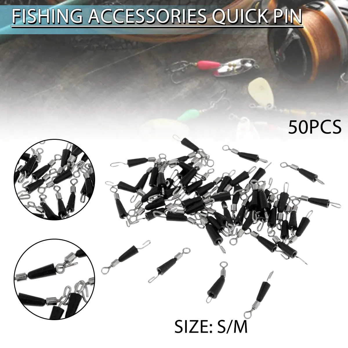 50pcs-Quick-Change-Hook-Length-Link-Swivels-Connectors-Float-Feeder ...
