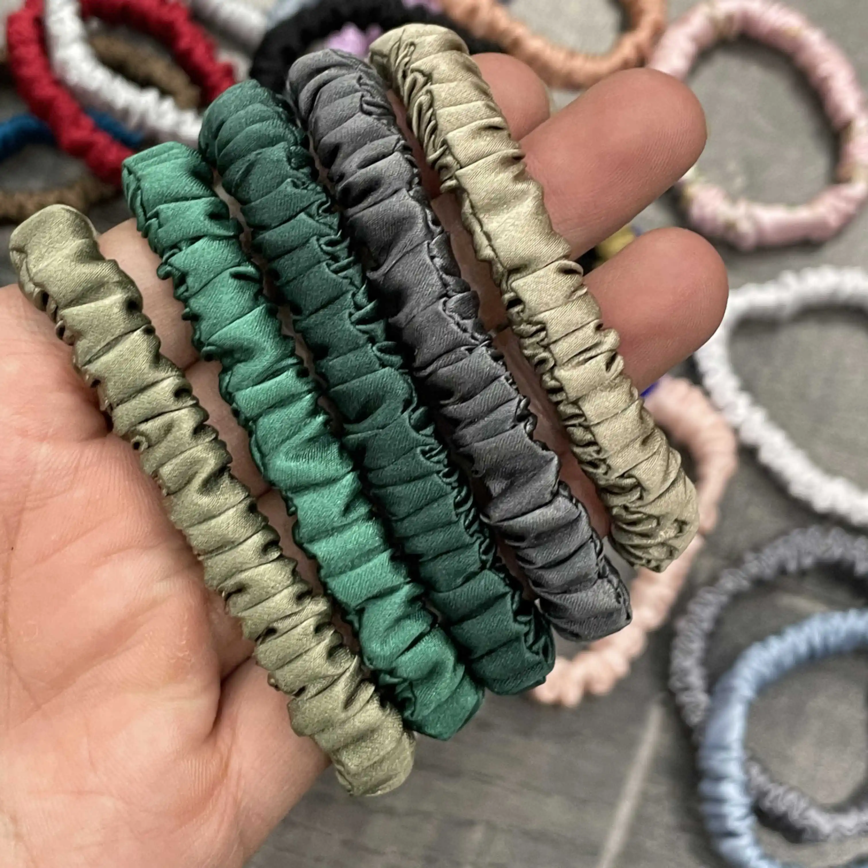 100% Pure Mulberry Silk Hair Scrunchie Handmade Hairbands Women Girl ...