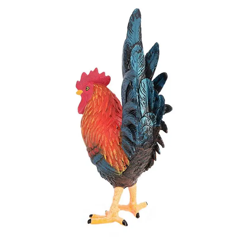 Chicken Statue Hard PVC Chicken Sculpture Rooster Preschool Animals ...