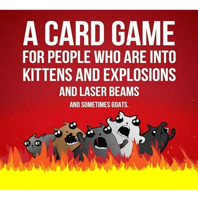 Red Exploding Kittens Board Game For Family Party, Card Game For Adults ...