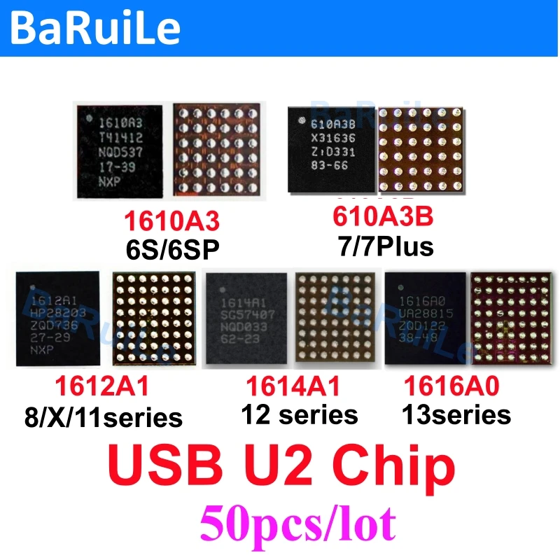 50 peças de carregamento u2 ic 1610a1 1610a2 1610a3 610a3b 1612a1 ...