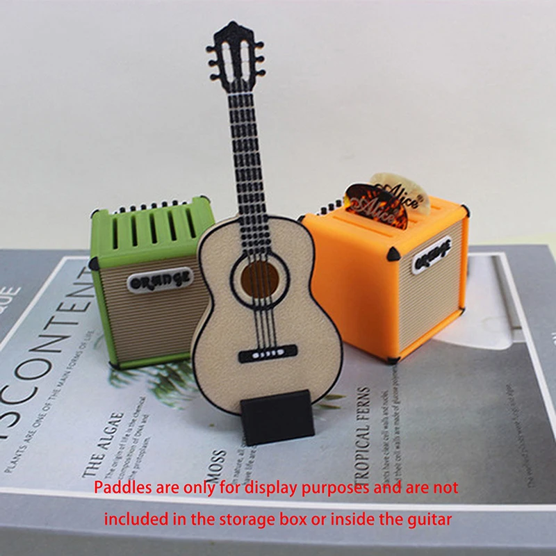 1 Set Guitar Mini Guitar Pick Storage Box 1/12 Dollhouse Miniature ...