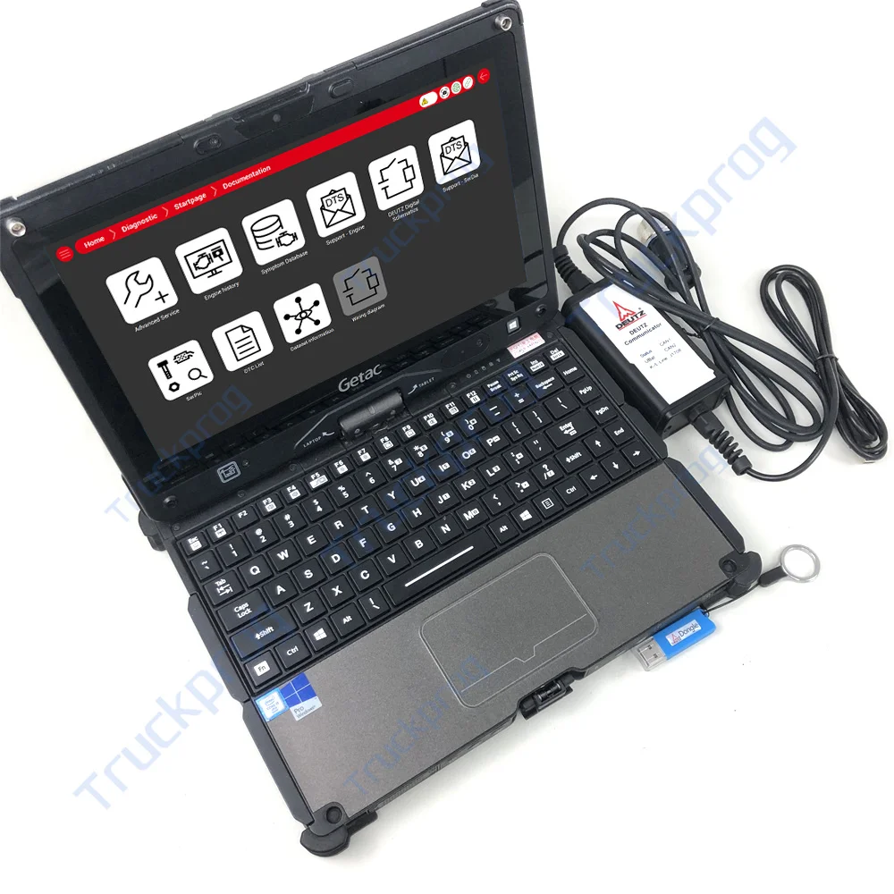 Getac Laptop for DEUTZ Key Dongle Diagnostic Kit EMR Communicator Deutz ...