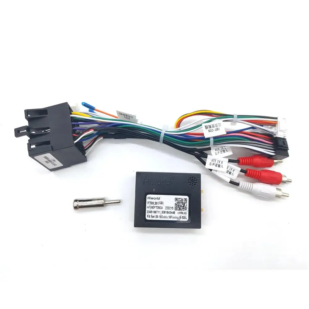 Car Audio 16PIN DVD Player Power Calbe Adapter With Canbus Box For Fiat ...