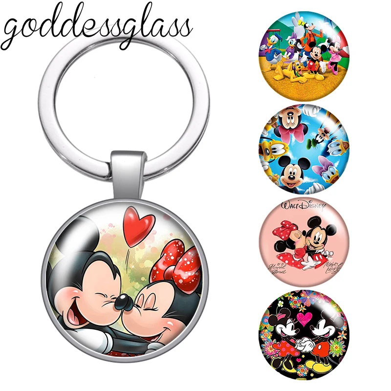 Disney-Mickey-Minnie-Love-and-Friends-Donald-Daisy-glass-cabochon ...