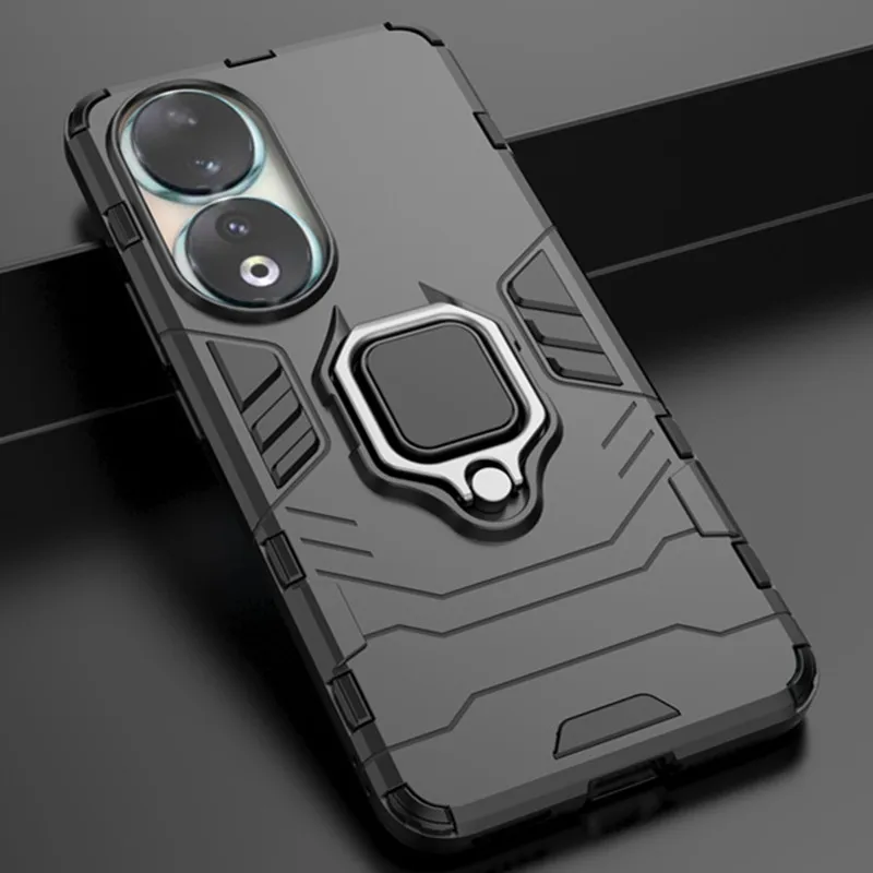 For Honor 90 5G 2023 Case Armor Magnet Holder Ring Protect Phone Cases ...