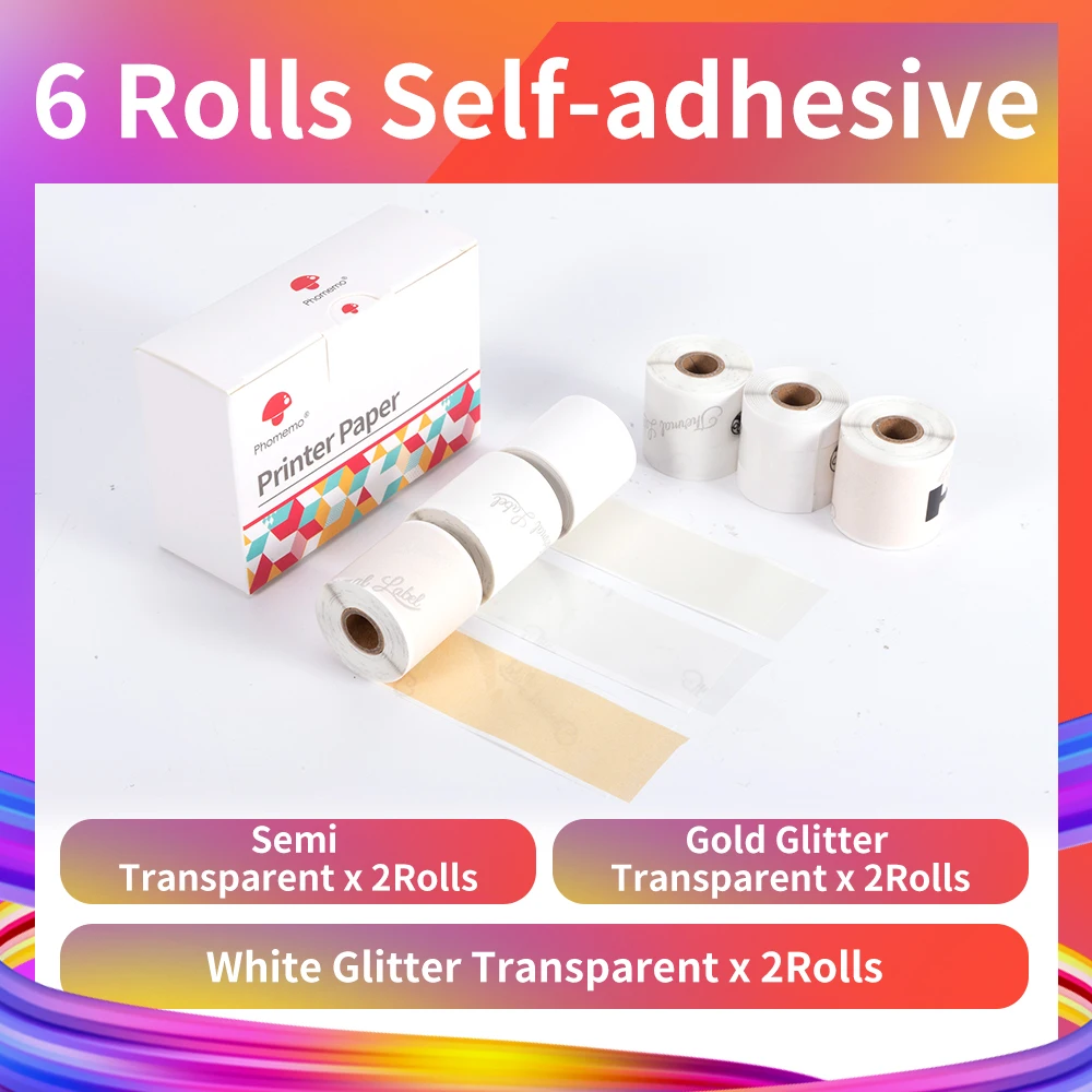 Phomemo-M02Pro-Adhesive-Thermal-Sticker-Roll-Kids-DIY-labels-Paper-for ...