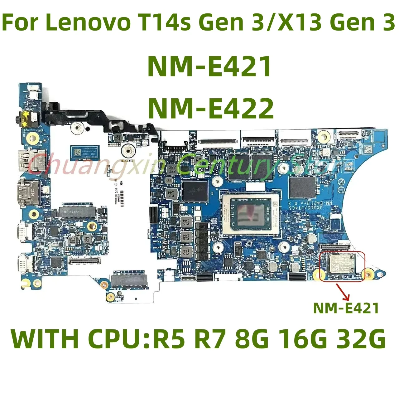 The-motherboard-is-suitable-for-Lenovo-T14s-Gen-3-X13-Gen-3-laptop-NM ...