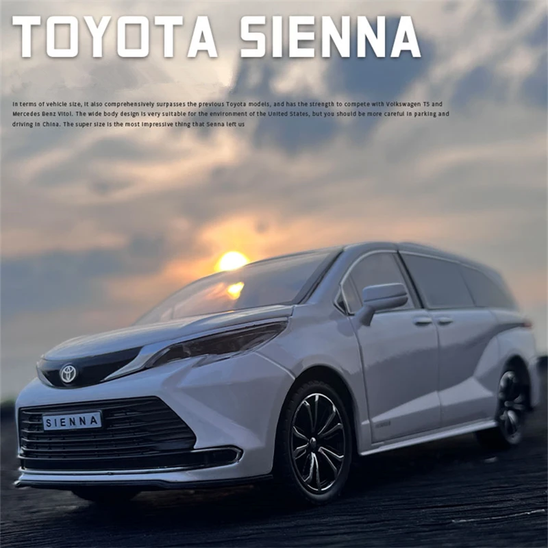 1:24 Toyota Sienna Mpv Alloy Car Model Diecasts Metal Toy Commercial Car Model Sound Light ...