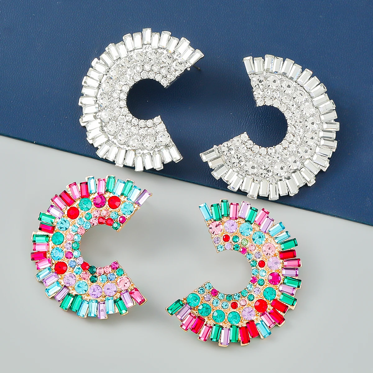 New Trend Shiny Multicolor Rhinestones Dangle Earrings Birthday Party ...