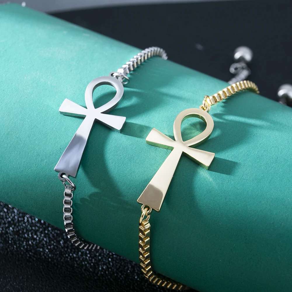 Minimalism-Egypt-Ankh-Cross-Bracelets-for-Women-Stainless-Steel-Key-of-Life-Box-Chain-Bracelet ...