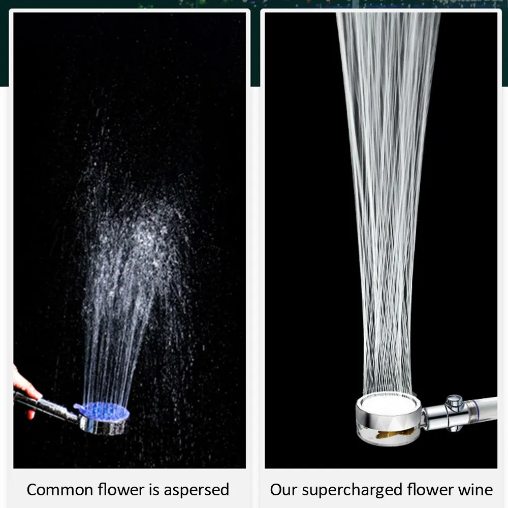 POMMEAU DE DOUCHE,Set A Purple--Pomme de douche Turbo Power, rotation à 360 degrés, hélice ...