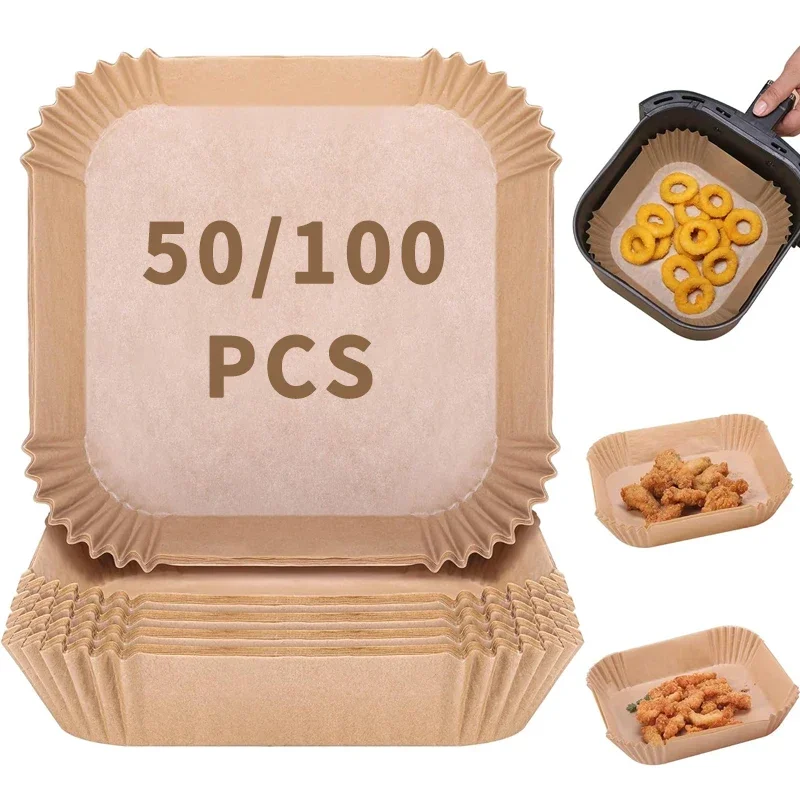 50/100pcs Air Fryer Disposable Paper Liner For Air Fryer Silicone Oil ...