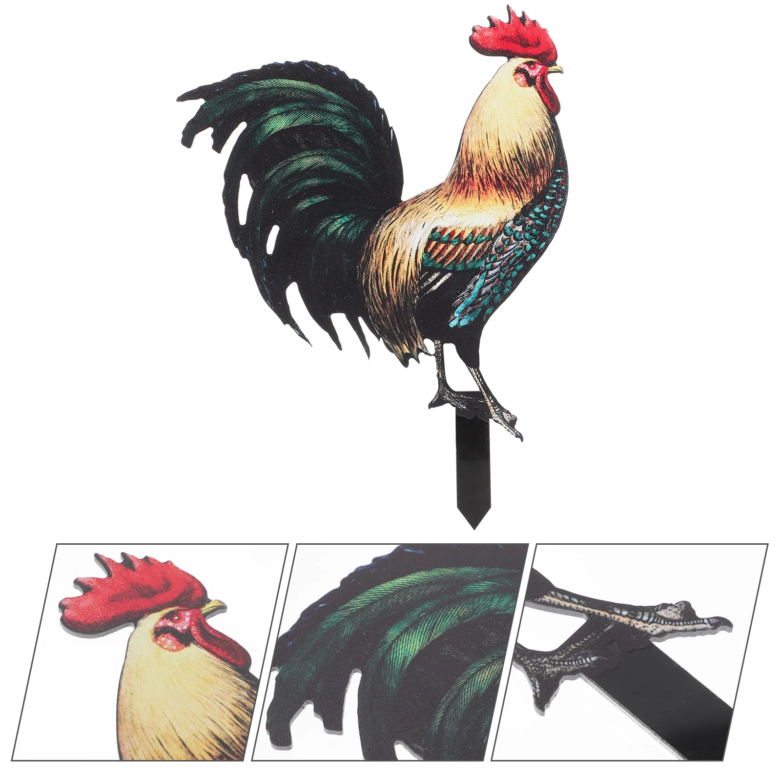 Garden-Chicken-Stake-Decorative-Stake-Chicken-Sculpture-Rooster-Stake ...