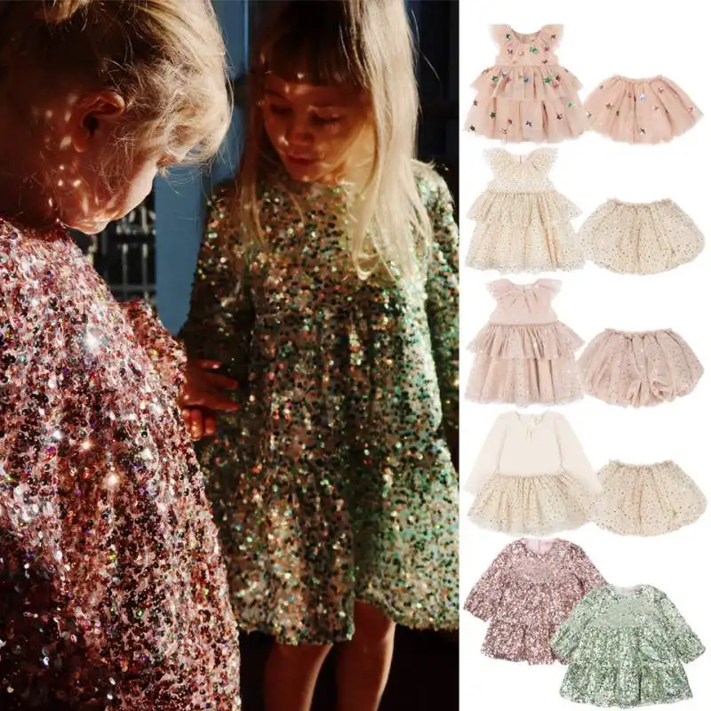 24 autumn/winter children's mesh long sleeved dress girls' star flying ...