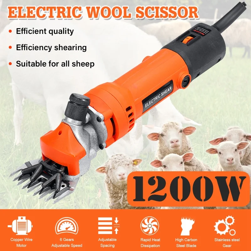 6-gears-adjustable-speed-1200W-110V-220V-Electric-Shearing-Sheep-Shear ...
