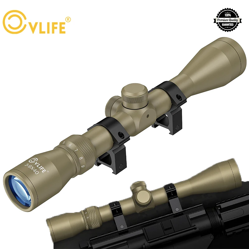 CVLIFE-3-9x40-Rifle-Telescope-Scopes-Optics-R4-Reticle-Crosshair-Flat ...