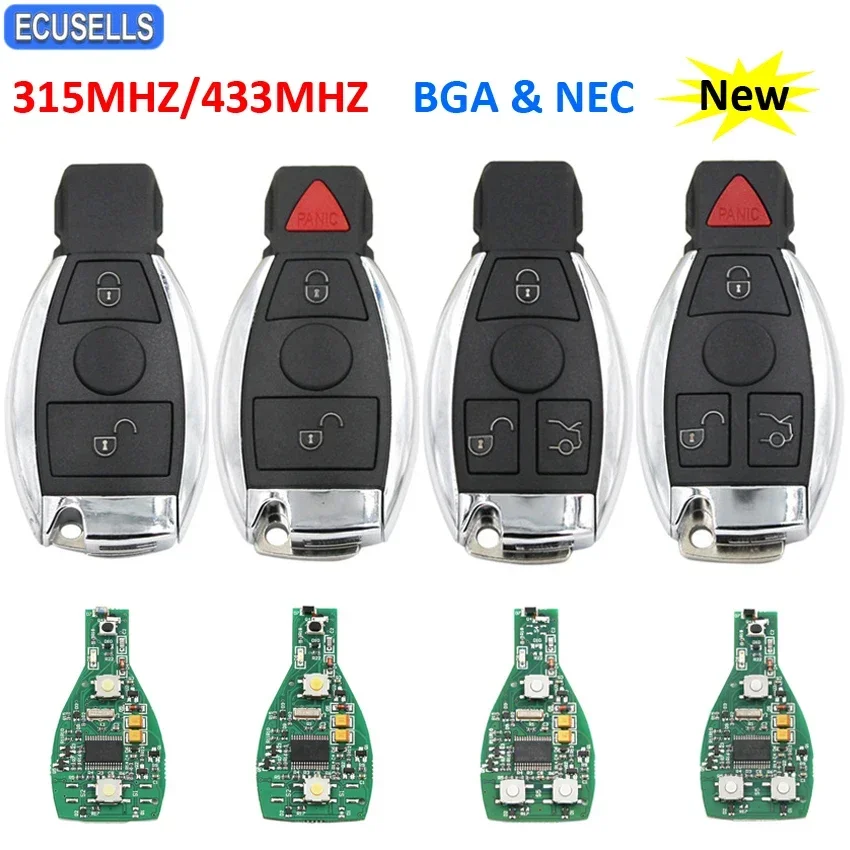 Ecusells-2-3-4-Button-Remote-Car-Key-315-433MHZ-NEC-BGA-Type-for ...
